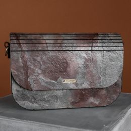 Holzkern Handtasche Uniqase Iveya Grauer Schiefer Umh&auml;ngetasche