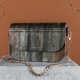 Holzkern Handtasche Uniqase Iveya VEGAN Dunkelgrauer Schiefer Umh&auml;ngetasche