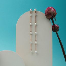Holzkern Summersweet Ohrringe II Damen Ros&eacute; und Perle