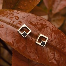 Holzkern Geometric Ohrringe Damen Ros&eacute; und Marmor