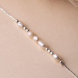 Holzkern Lovesign Armband Damen Silber und Perle