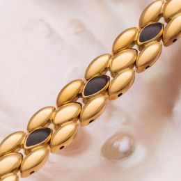 Holzkern Damen Armband Fairylights Ahornholz & Edelstahl in Gold Wasserfest