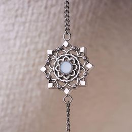 Holzkern Aphonia Armband Damen Silber und Aquamarin