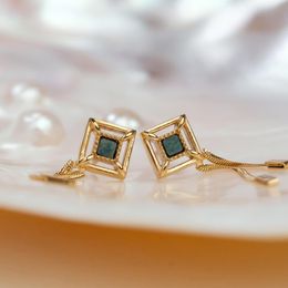 Holzkern Awakening Ohrringe Damen Gold und Marmor