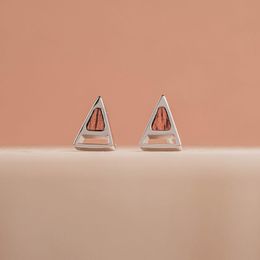 Holzkern Ink Ohrringe Damen Silber und Walnuss