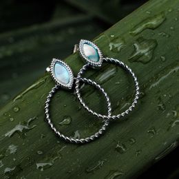 Holzkern Visual Ohrringe Damen Silber und Perlmutt