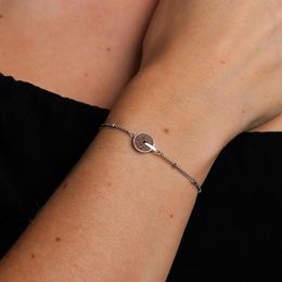 Holzkern Opacity Armband Damen Silber und Walnuss