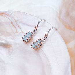 Holzkern Silverstream Ohrringe Damen Ros&eacute;gold und Aquamarin