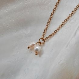 Holzkern Summersweet Halskette Damen Gold und Perle