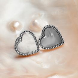 Holzkern Amorance Ohrringe Damen Silber und Perlmutt