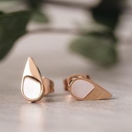 Holzkern Emulsify Ohrringe Damen Ros&eacute; und Wei&szlig;es Perlmutt
