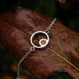Holzkern Pigment Armband Damen Silber und Koa