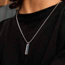 Holzkern Planarity Halskette Herren Silber und Lapislazuli