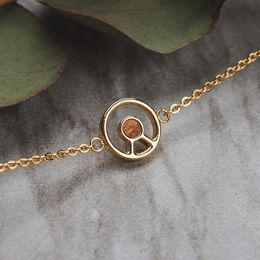 Holzkern Concentric Armband Damen Gold und Marmorholz