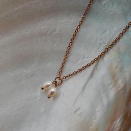 Holzkern Summersweet Halskette Damen Ros&eacute; und Perle