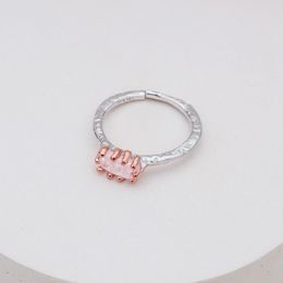 Holzkern Silverstream Ring Ros&eacute;gold und Rosenquarz