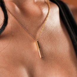 Holzkern Campania Halskette Damen Gold und Koa