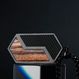 Holzkern Zigzag Halskette Herren Schwarz und Zebrano