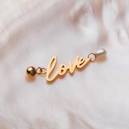 Holzkern Charms Damen Gold und Perle