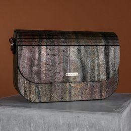 Holzkern Handtasche Uniqase Iveya Dunkelgrauer Schiefer Umh&auml;ngetasche
