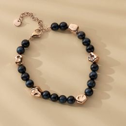 Holzkern Fireworks Armband Damen Ros&eacute; und Falkenauge