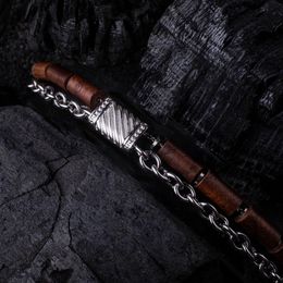 Holzkern Supersonic Herren Silber und Walnuss
