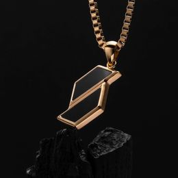 Holzkern Bariton Halskette Herren Gold und Marmor