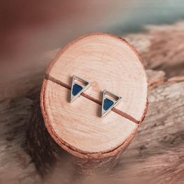 Holzkern Ink Ohrringe Damen Silber und Marmor