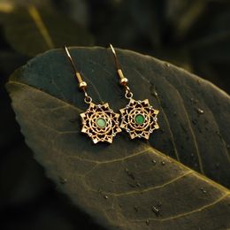 Holzkern Aphonia Ohrringe Damen Gold und Marmor