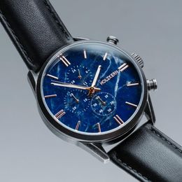 Holzkern Holzuhr Gifted (Sodalith/Schwarz), Herren, Naturholz