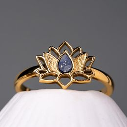 Holzkern Balance Ring Lapislazuli und Gold