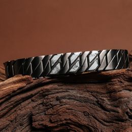 Holzkern Damen & Herren Armband Bariton Howlith & Edelstahl in Dunkelgrau Wasserfest
