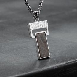 Holzkern Transcendent Herren Silber und Schiefer