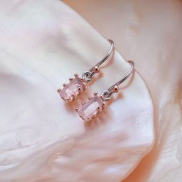 Holzkern Silverstream Ohrringe Damen Ros&eacute;gold und Rosenquarz