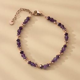 Holzkern Fireworks Armband Damen Ros&eacute; und Amethyst