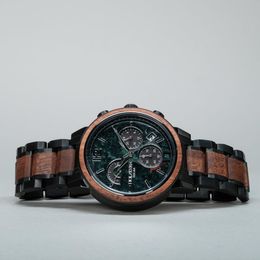 Holzkern Holzuhr Scattered (Marmor/Koa), Herren, Naturholz
