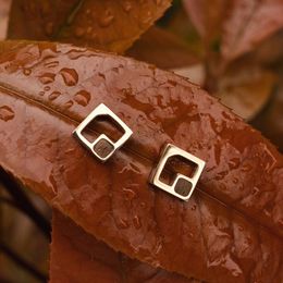 Holzkern Geometric Ohrringe Damen Ros&eacute; und Walnuss