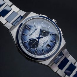 Holzkern Holzuhr Oceanswell (Keramik/Silber), Herren, Naturholz