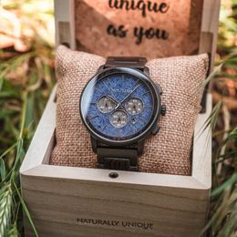Holzkern Holzuhr Foster (Wenge/Marmor), Herren, Naturholz