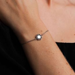 Blumenmotiv Damen Armband Composition aus Platin plattiert & wei&szlig;em Perlmutt