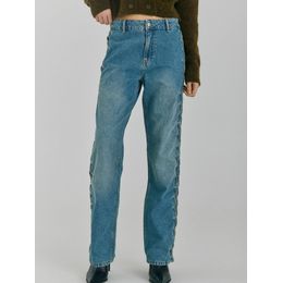 NORR Damen 5-Pocket-Hose "NORR Jeans Kenzie"medium blau denim, Gr. 38, Obermaterial: 100% Baumwolle, Hosen