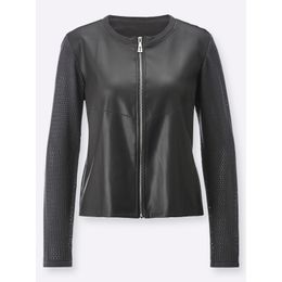 WITT Damen Strickjacke im Struktur-Mix, anthrazit, Gr&ouml;&szlig;e 38