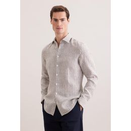 Seidensticker Herren Leinenhemd "Schwarze Rose"gr&uuml;n, Gr. 42, gestreift, 100% Leinen, Hemden, Slim 1/1 Kentkragen Gestreift