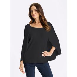 Heine Witt Damen Feinstrickpullover im Poncho-Style, schwarz, Gr&ouml;&szlig;e 34