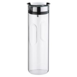 WMF Wasserkaraffe Motion, Klar, Edelstahl, Metall, Kunststoff, Glas, 1,25 L, Deckel, Kaffee & Tee, Kannen, Karaffen