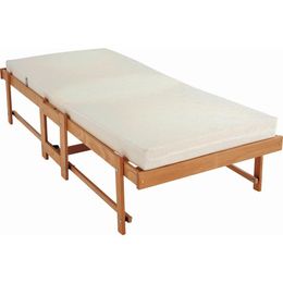 Livetastic Klappbett, Buche, Holz, Textil, Buche, Schichtholz, teilmassiv, H2 + H3, H&ouml;he ca. 10 cm, 80x190 cm, Textiles Vertrauen - Oeko-Tex&reg;, Made in Austria, Schlafzimmer, Betten, Klappbetten