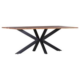 P & B Esstisch, Natur, Schwarz, Holz, Akazie, massiv, rechteckig, eckig, 90x75x180 cm, Esszimmer, Tische, Esstische