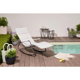 siena GARDEN Schaukelliege, Grau, Metall, Kunststoff, Textil, 57x84x143 cm, wetterbest&auml;ndig, Gartenm&ouml;bel, Gartenliegen