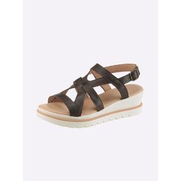 Heine Damen Sandalette, Gr. 39braun, Glattleder, Leder, Rindsleder, Schuhe