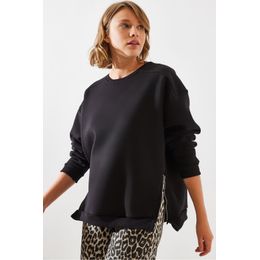 Sweatshirt mit Rei&szlig;verschluss und Rundhalsausschnitt